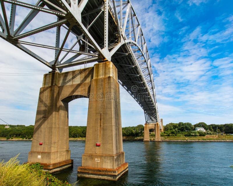 Sagamore Bridge Spans Cape Cod Canal Under a Sky Dominated by Cirrus ...