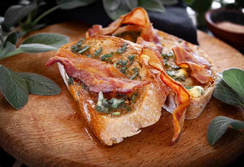 Sage Butter & Bacon Appetizer Stock Photo - Image of italian, herb ...