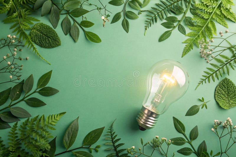 Shining Light Bulb Border Lightbulb Wall Electricity Stock ...