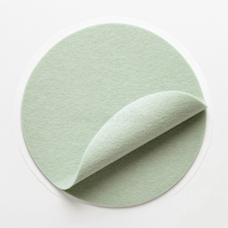 Sage Green Felt Circle, Partially Peeled, Texture High Quality Image ...