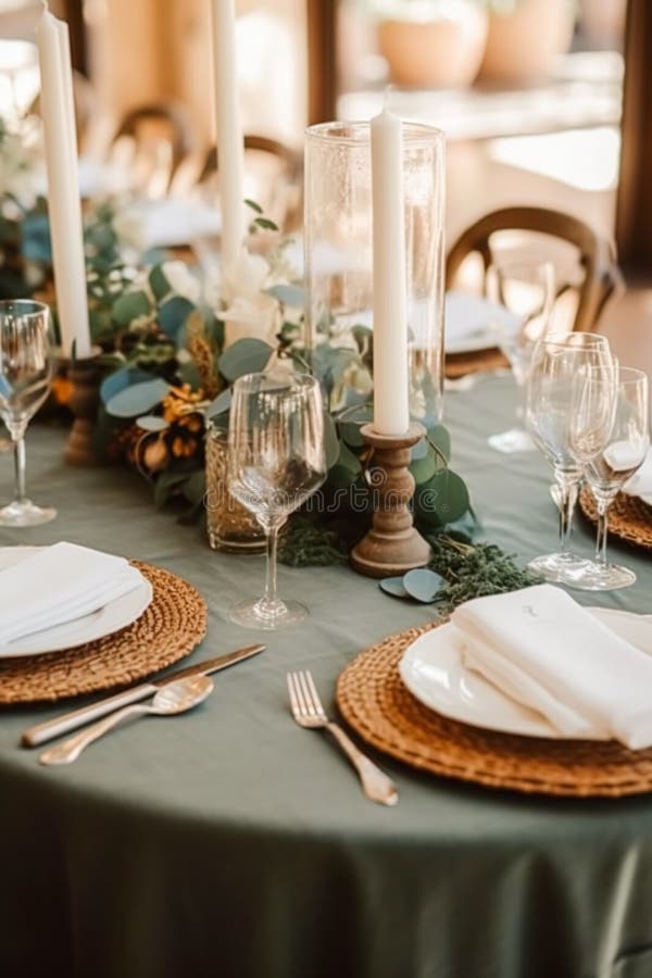Sage Green Holiday Tablescape, Formal Dinner Table Setting, Table Scape ...