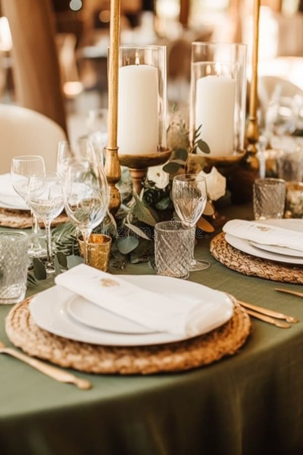 Sage Green Holiday Tablescape, Formal Dinner Table Setting, Table Scape ...