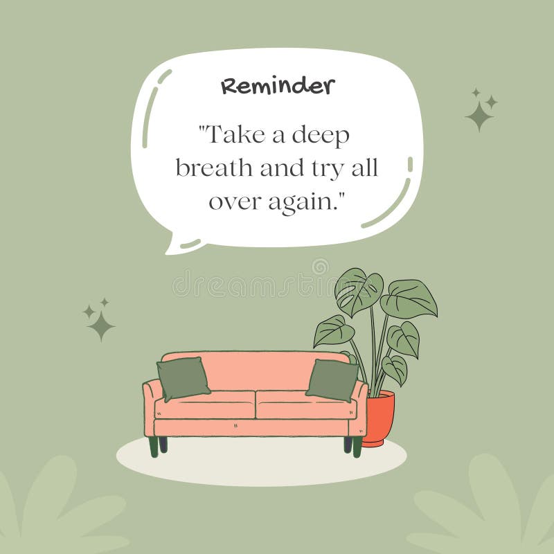 Sage Green Simple Cute Illustrated Reminder Stock Illustration ...