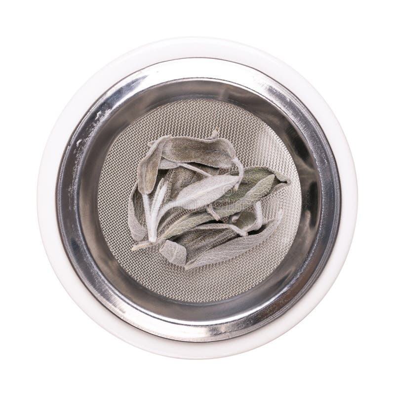 Sage Leaves, Dried Coomon Sage, on the Sieve of an Incense Burner Stock ...