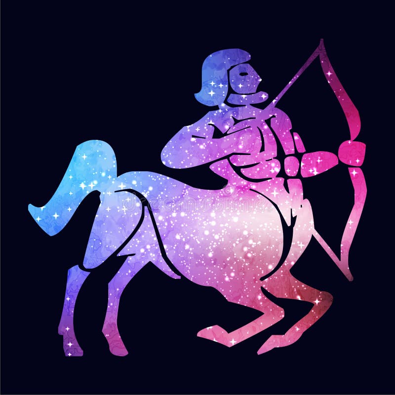 Sagittarius (Centaur the Archer) Zodiac Sign Stock Vector - Illustration of galaxy ...