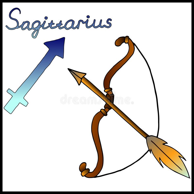 Sagittarius Colorful Zodiac Sign, Vector Hand Drawn Illustration ... Sagittarius Colorful Zodiac Sign, Vector Hand Drawn Illustration ...