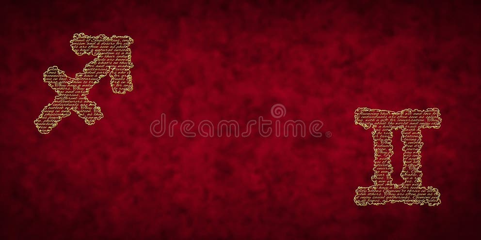 Sagittarius and Gemini Compatibility Stock Illustration - Illustration ...