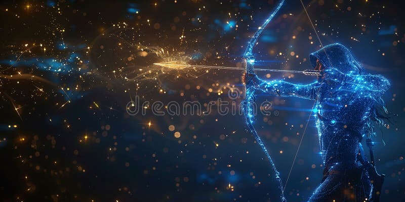 Sagittarius Pulls String of Bow with an Arrow Symbol of Constellation ...
