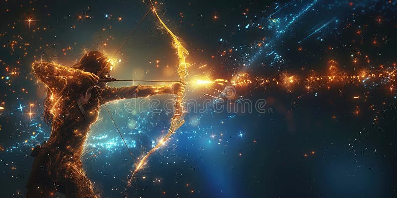 Sagittarius Pulls String of Bow with an Arrow Symbol of Constellation ...