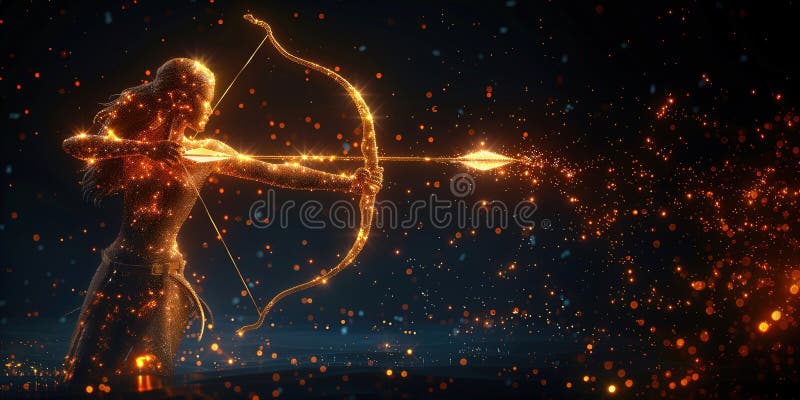 Sagittarius Pulls String of Bow with an Arrow Symbol of Constellation ...