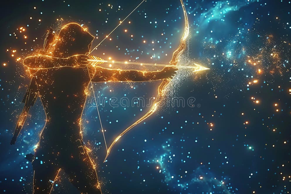Sagittarius Pulls String of Bow with an Arrow Symbol of Constellation ...