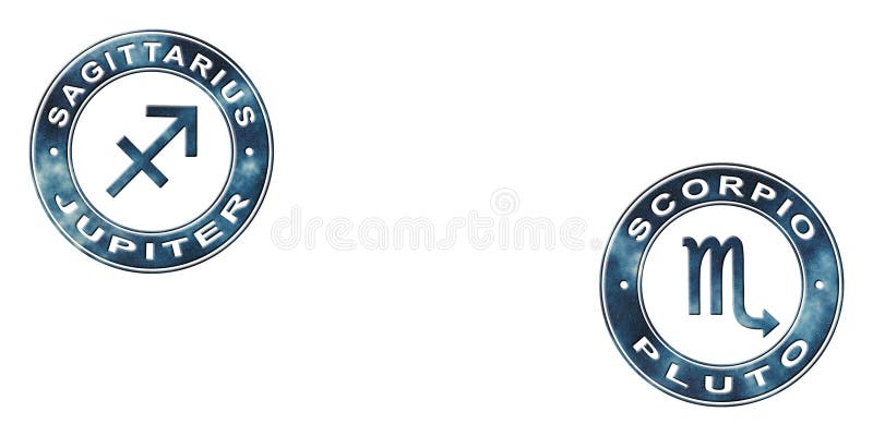 Sagittarius and Scorpio Compatibility Stock Illustration - Illustration ...