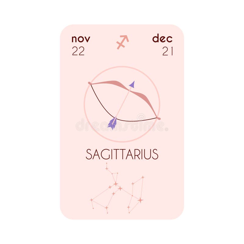 Sagittarius Star Chart and Bow Illustration. Star Pattern and ...