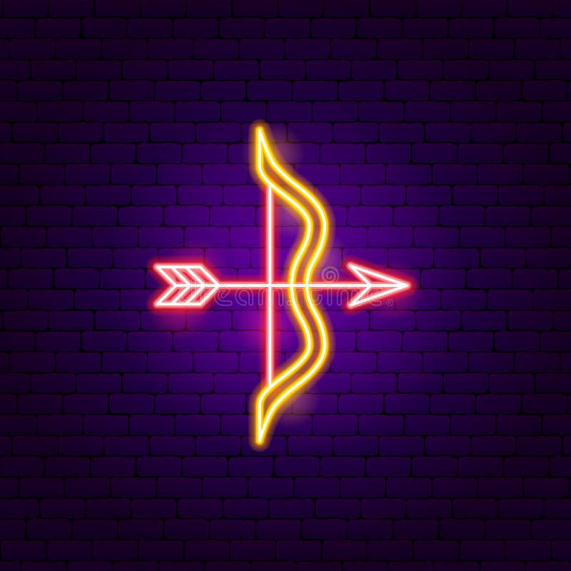 Sagittarius Zodiac Neon stock vector. Illustration of astro - 255051076