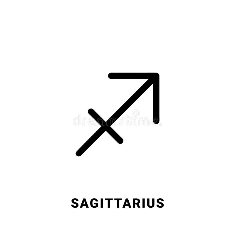 Sagittarius Zodiac Sign, Black Symbol, Single Vector Design Element ...