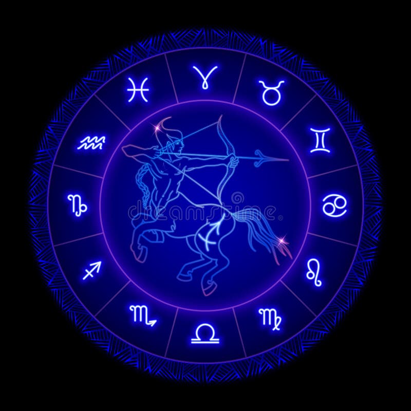 Sagittarius Zodiac Sign Artwork Beautiful Girl Face Horoscope Symbol
