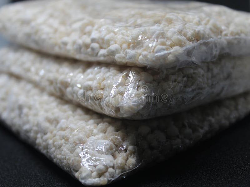 Sago Granules in Plastic Packaging Stock Image - Image of cream, candy ...