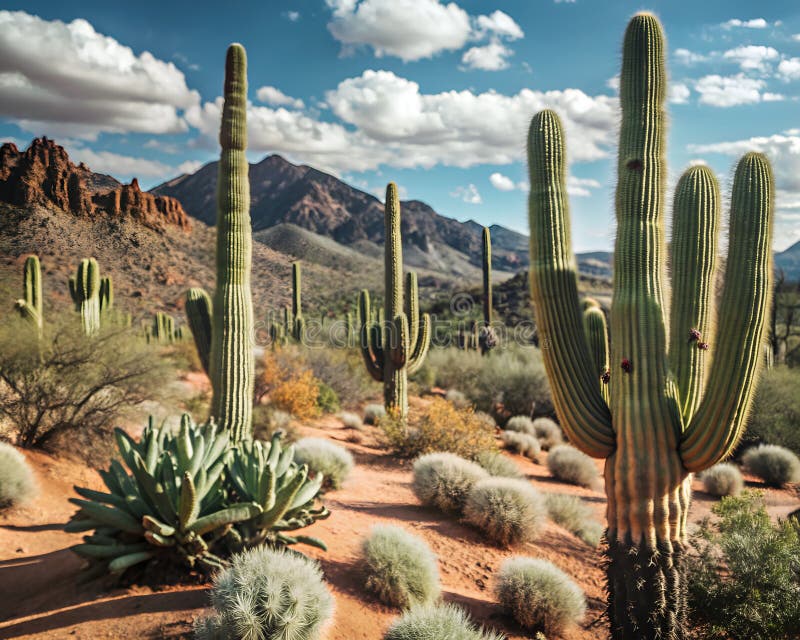 Saguaro cactus in state stock illustration. Illustration of plants ...