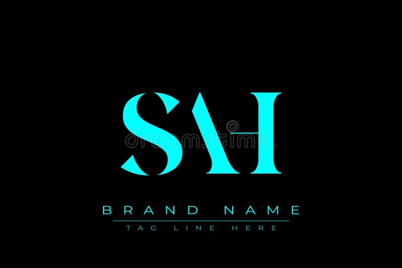 SAH Abstract Letter Logo Design Stock Illustration - Illustration of ...