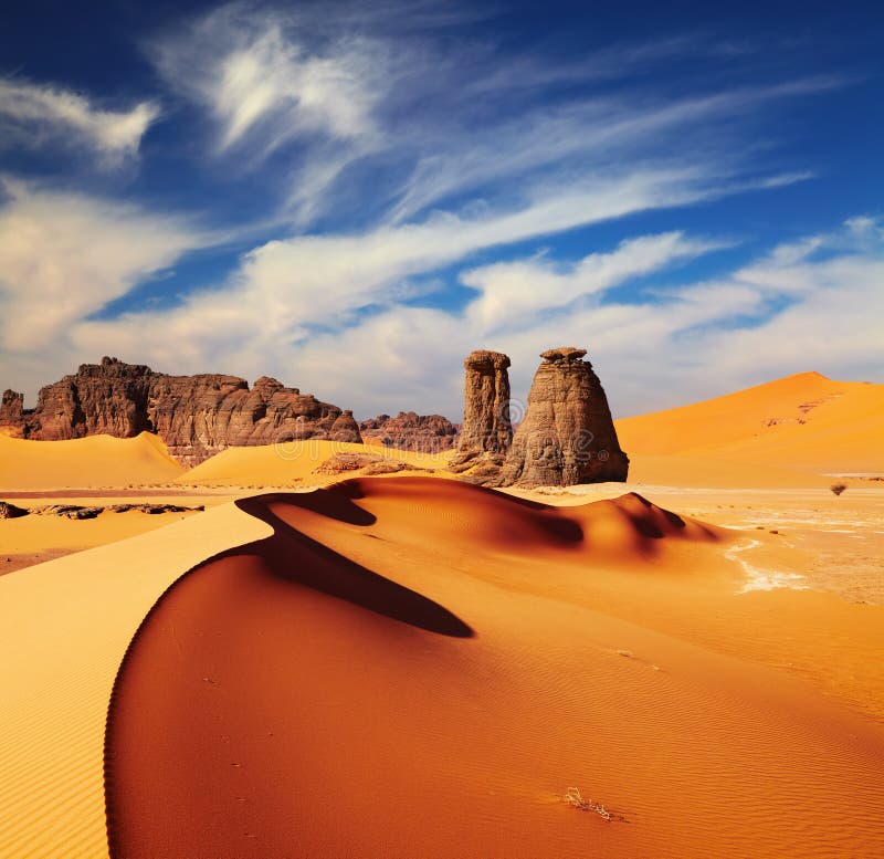 Sahara Desert, Tassili N Ajjer, Algeria Stock Image - Image of geology ...