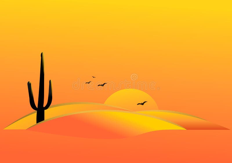 Sahara desert, cdr vector stock vector. Illustration of silhouettes ...