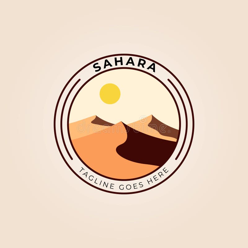 Sahara Desert or Sand Dune Logo Vector Illustration Design Stock Vector ...