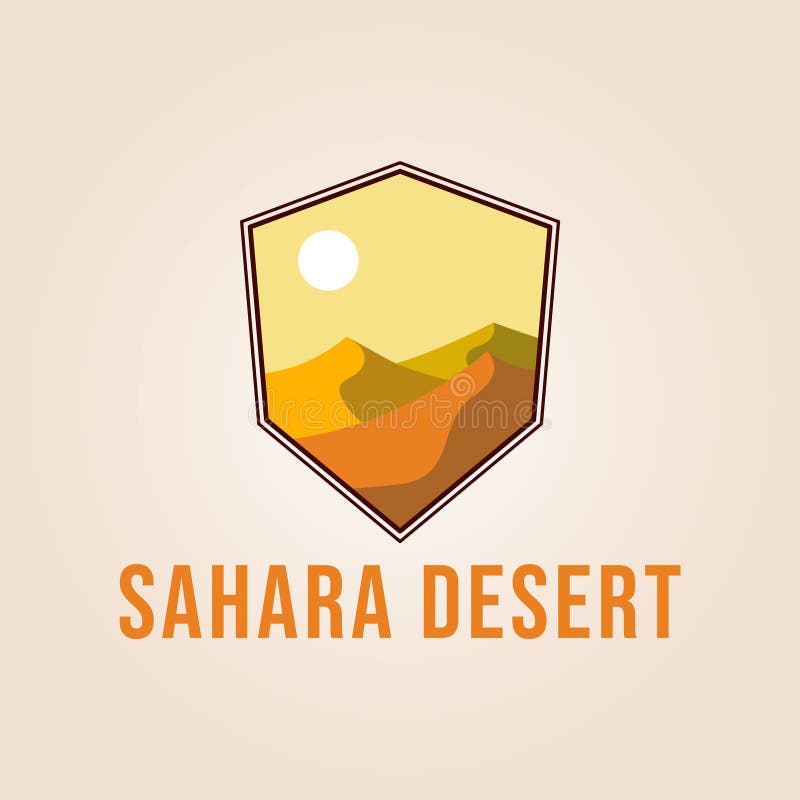 Sahara Desert or Sand and Dunes Logo Vector Illustration Design Stock ...