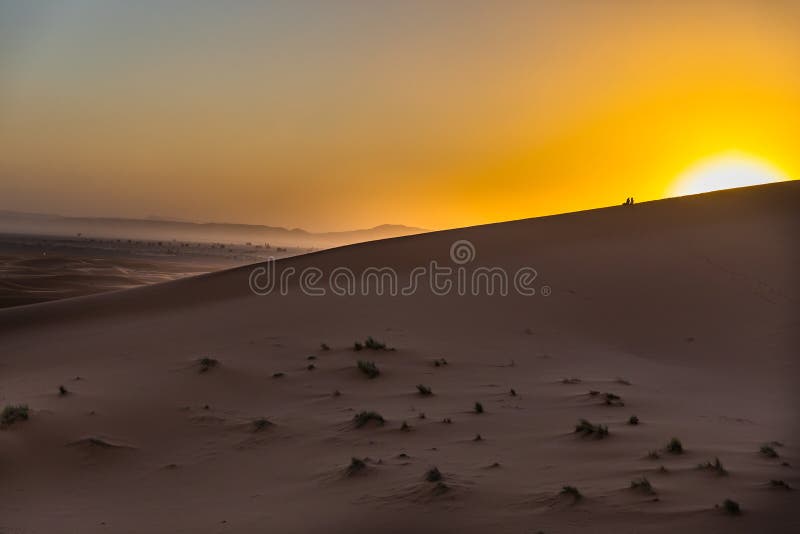 Sahara Desert Sunset stock image. Image of marrakech - 114373691