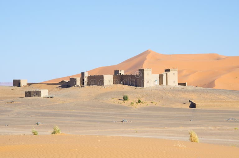 Sahara with Fort in Morocco Stock Photo - Image of heat, oasis: 78247296