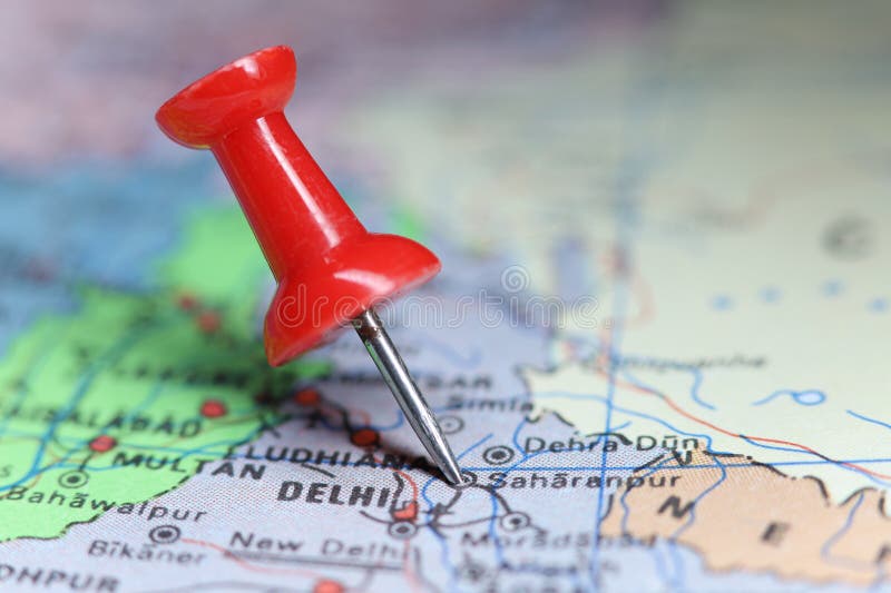 Saharanpur, India Pin on Map Stock Image - Image of destination ...