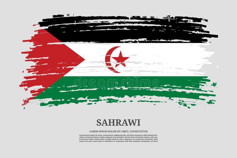 Sahrawi Flag with Brush Stroke Effect and Information Text Poster ...