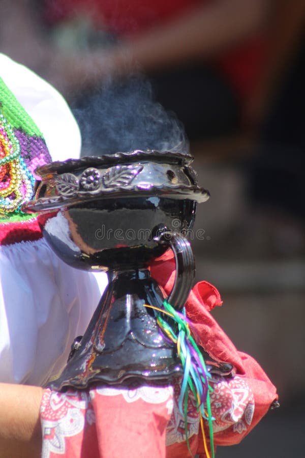 Sahumerio with Copal Lit during a Ritual Stock Image - Image of clothes ...