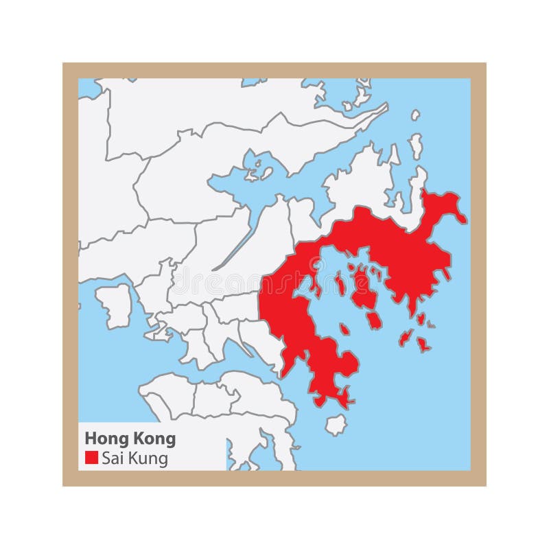 Sai Kung State Map. Vector Illustration Decorative Design Stock Vector ...