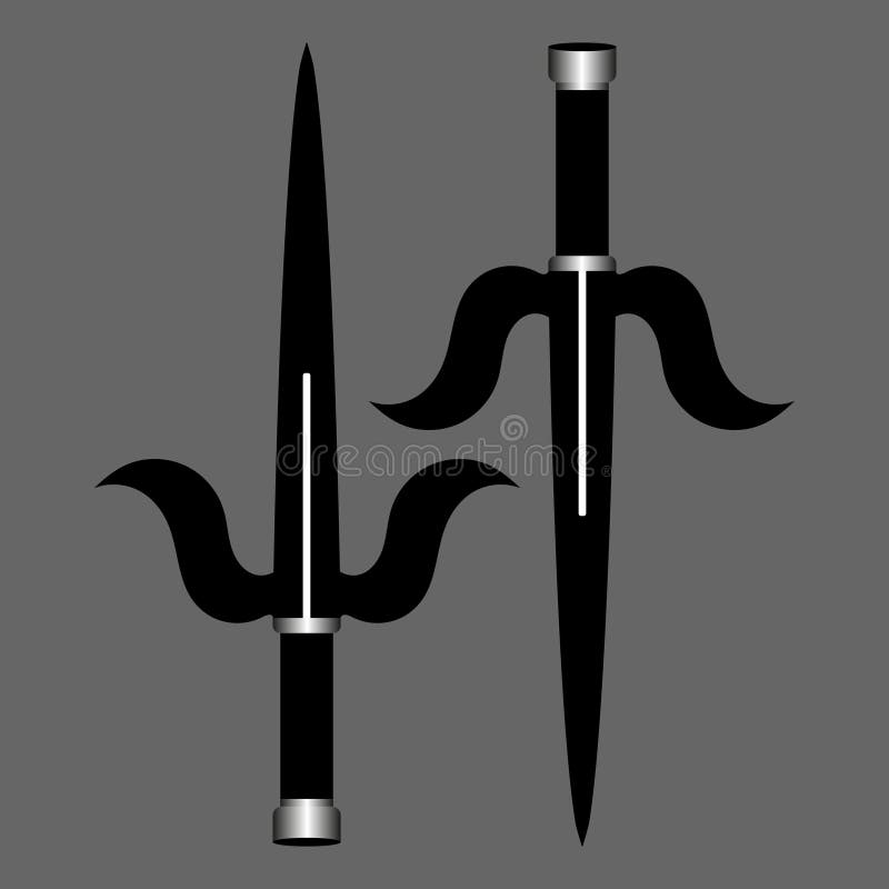 Sai Ninja Weapon Isolated on Gray Background. Tradition Japanese Weapon ...