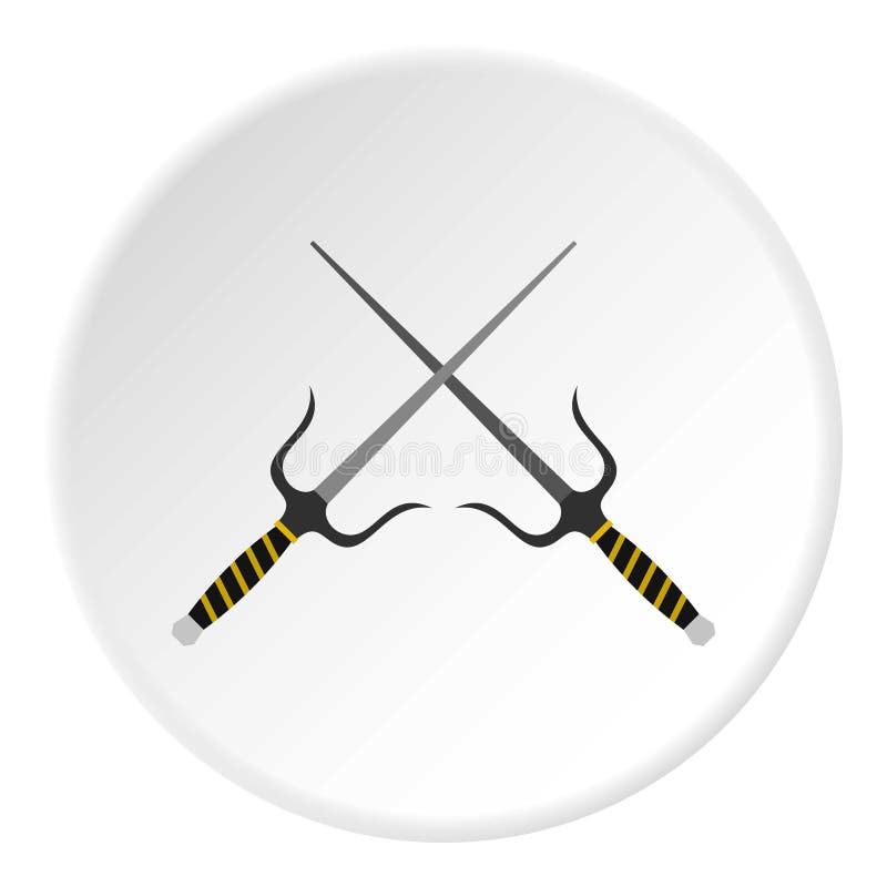 Sai weapon icon circle stock vector. Illustration of nunti - 108599597