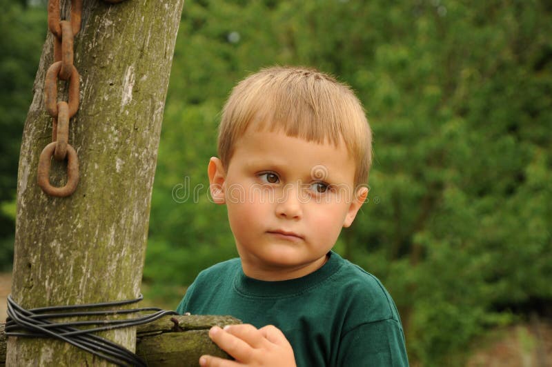 Said boy stock image. Image of stand, nature, wooden - 26081417