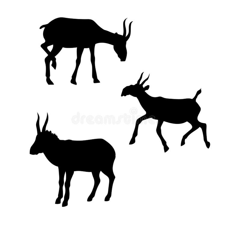 Saiga vector silhouettes stock vector. Illustration of print - 57392079