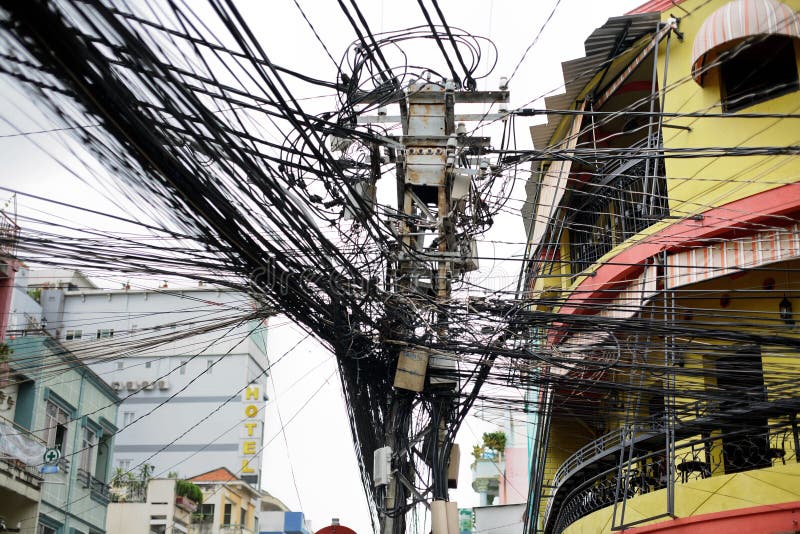 Saigon Electricity stock image. Image of crazy, wiring - 12677201