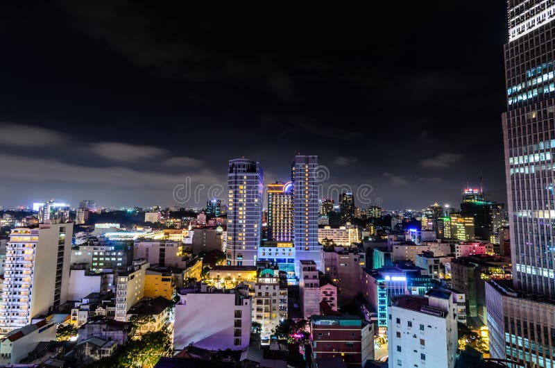 Saigon Night stock photo. Image of light, city, minh - 61562868