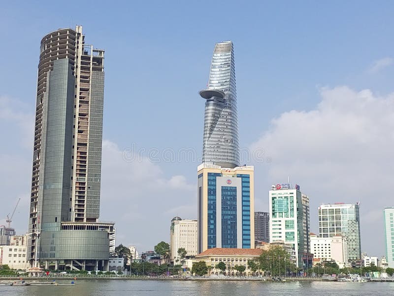 Saigon riverside view editorial stock image. Image of building - 239729344