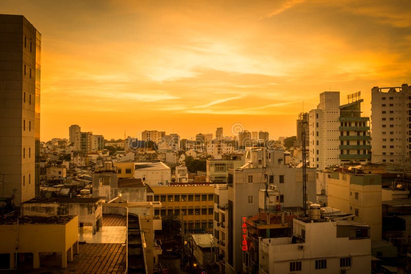 Saigon Sunset - Bach Dang River - Sky Bar View Editorial Stock Photo ...