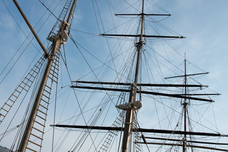 Rigging and Ropes on Sailboat Stock Image - Image of controls, rigging ...