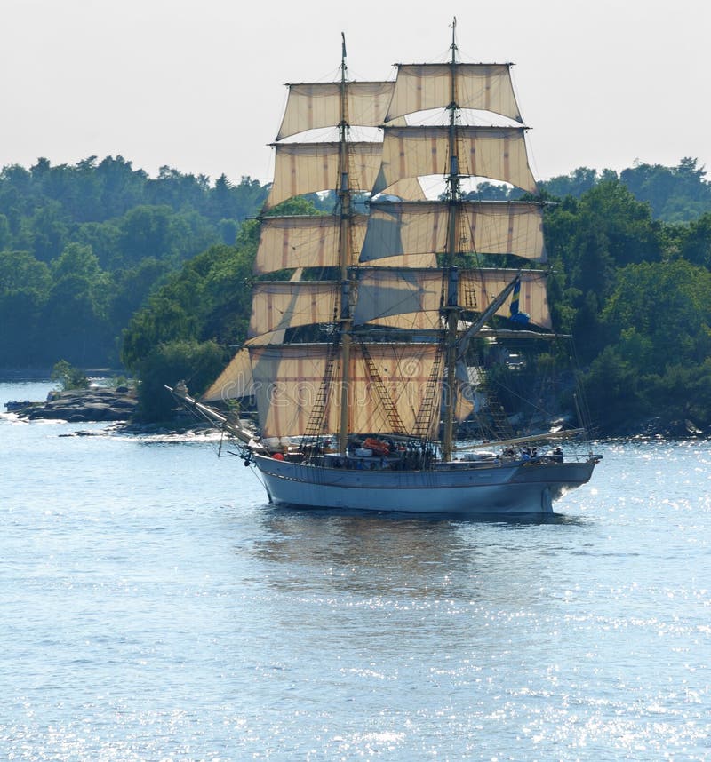 Ship Setting Sail stock image. Image of artifact, sails - 3674625