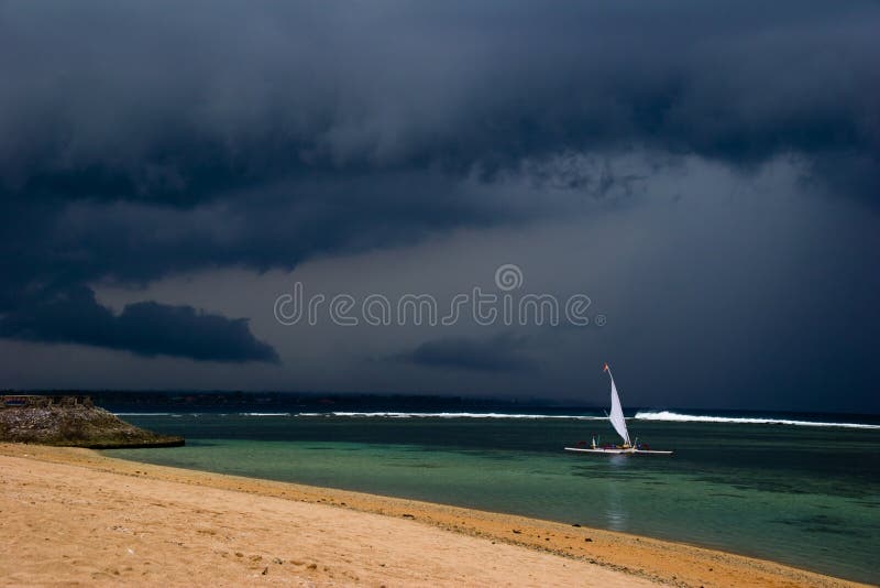 Sail in the bad weather stock image. Image of hill, destination - 7473003