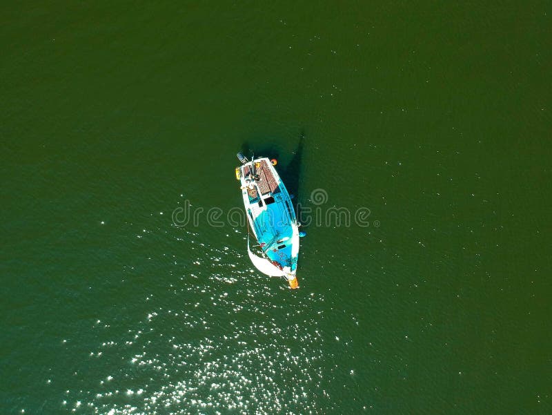 Sail Boat from Bird Eye View Stock Photo - Image of view, fromabove ...