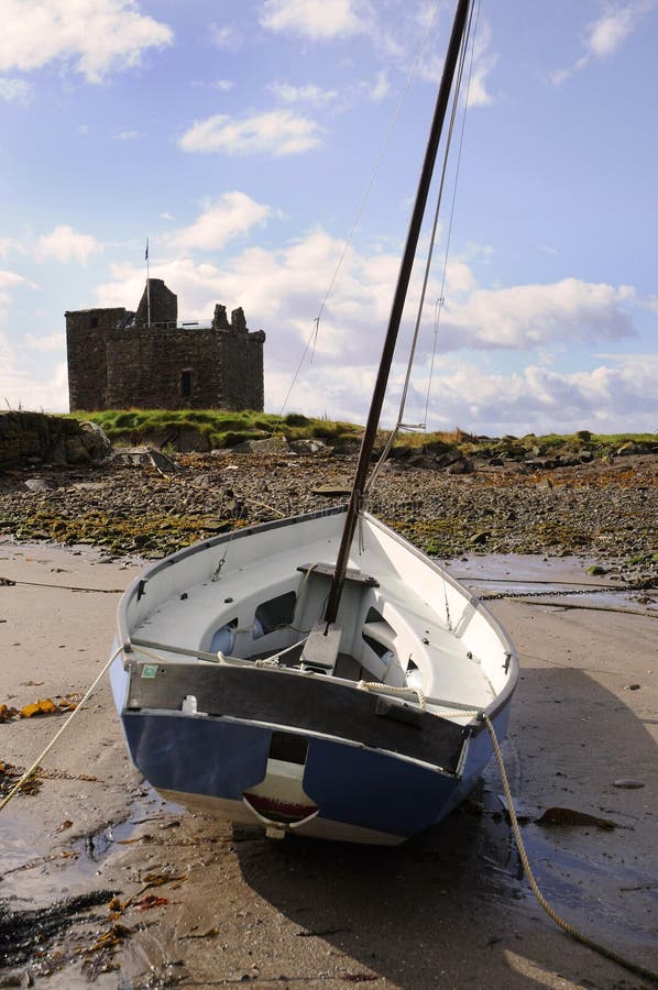 Sail Boat and Castle stock image. Image of clouds, beach - 29484341