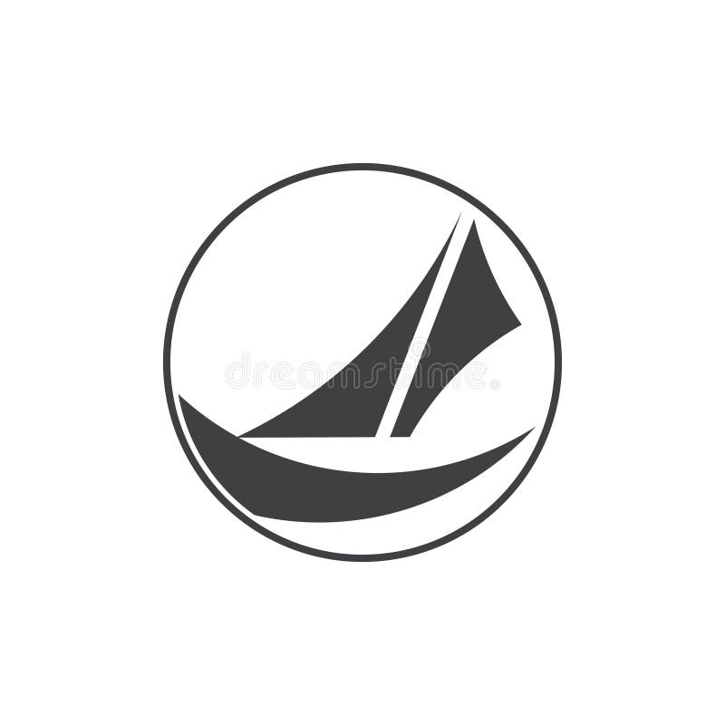 Sail Boat Fast Design Circle Negative Space Logo Vector Stock Vector ...