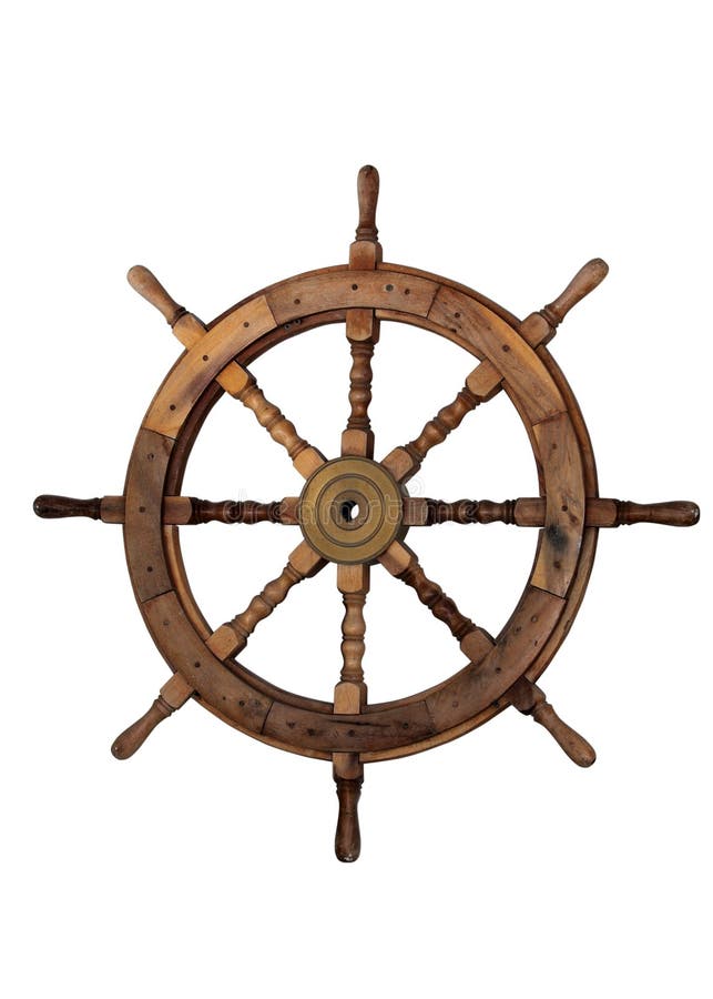 Sail Boat Helm on White Background Stock Photo - Image of isolated ...