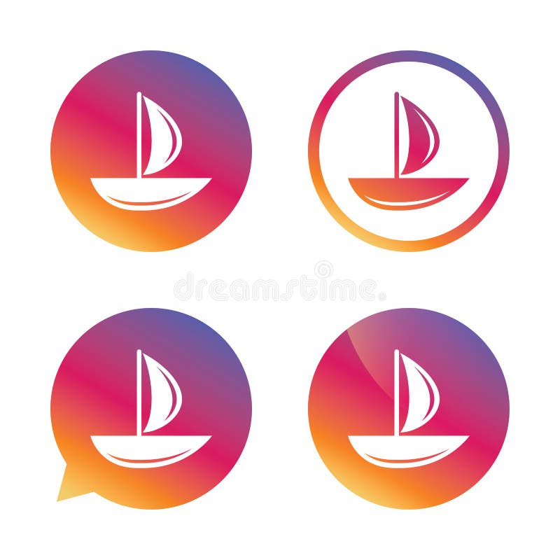 Sail boat icon. Ship sign stock vector. Illustration of geometric ...