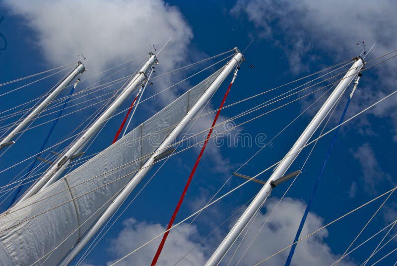 Sail boat masts stock image. Image of mast, sail, docked - 3851523